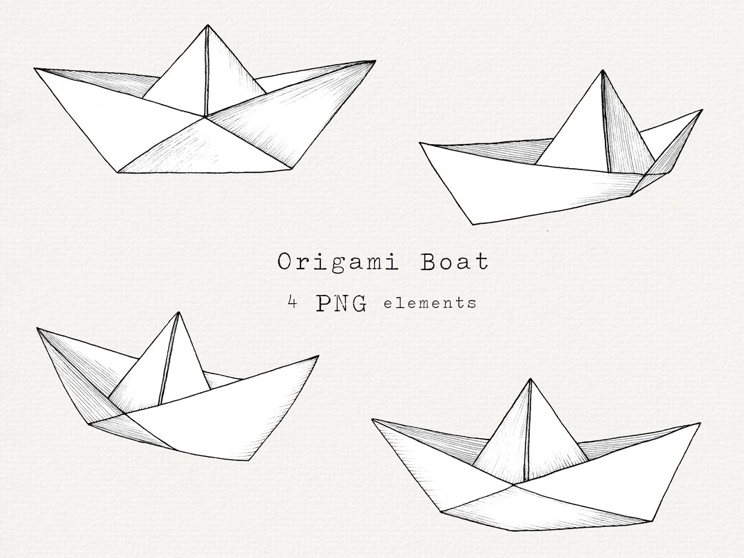 Paper Boat PNG, Origami Boat Clip Art, Hand Drawn Line Art, Origami Art ...