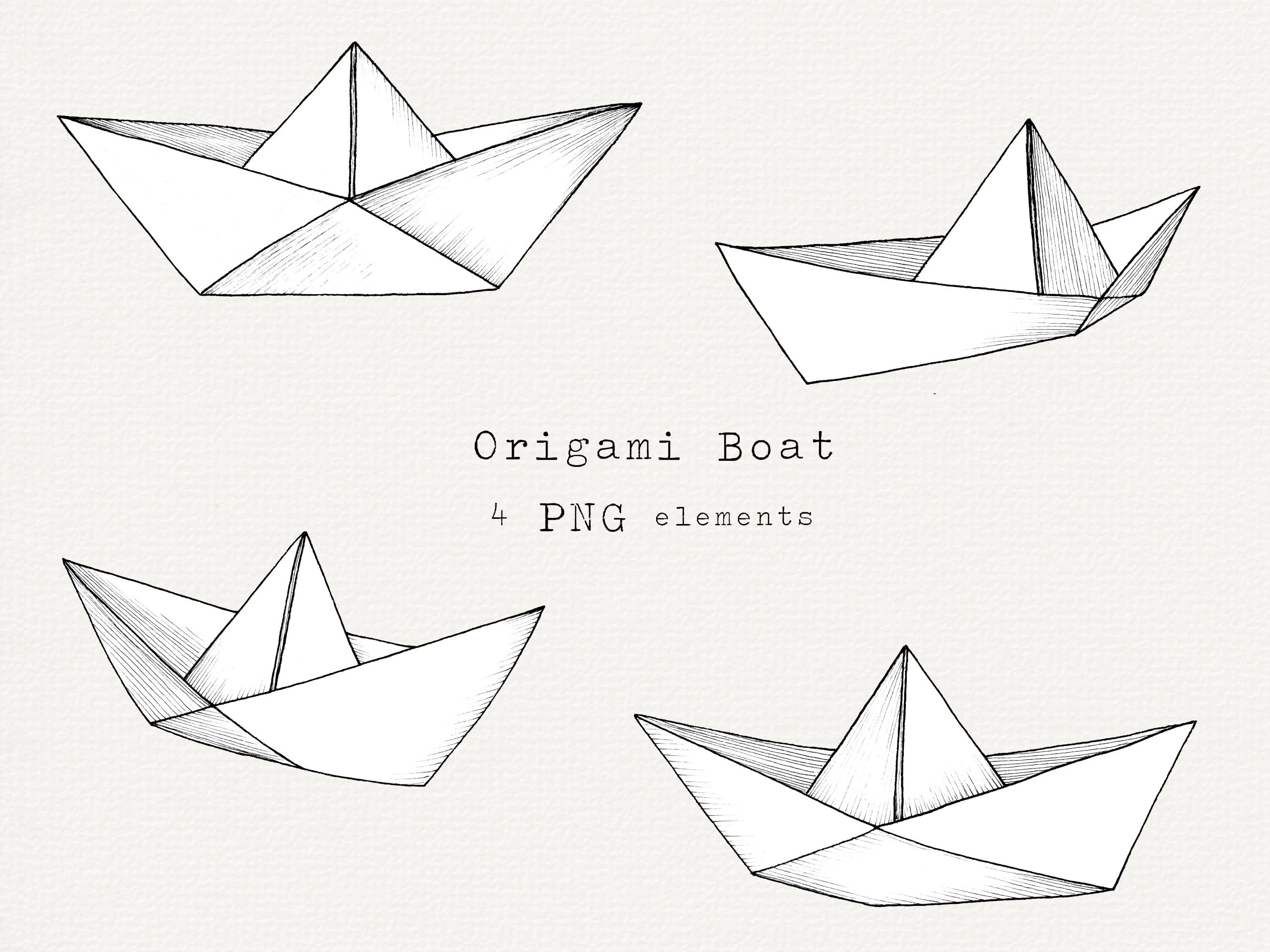 Papierboot PNG, Origami Boot Clip Art, handgezeichnete Linie Kunst ...