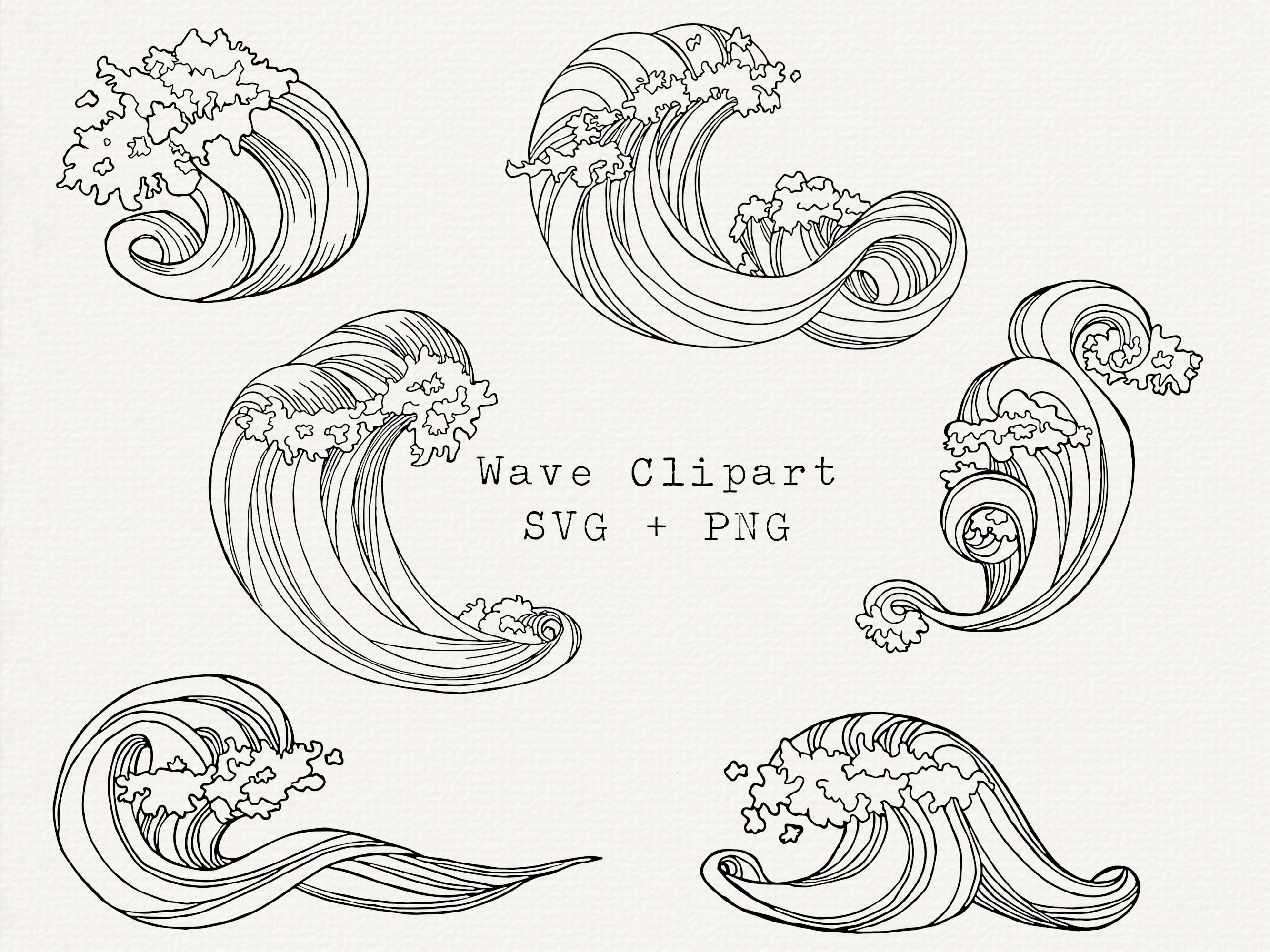 Black And White Clip Art Ocean Waves