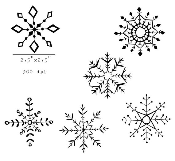 Snowflake Clip Art Black And White