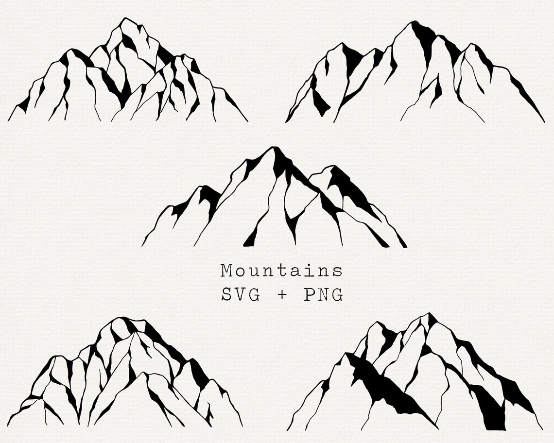 Mountain SVG Mountains Vector Line Art Mountain Illustration | Etsy Canada