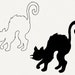 Spooky Cat SVG, Halloween Silhouette, Hand Drawn Cat Outline, PNG ...