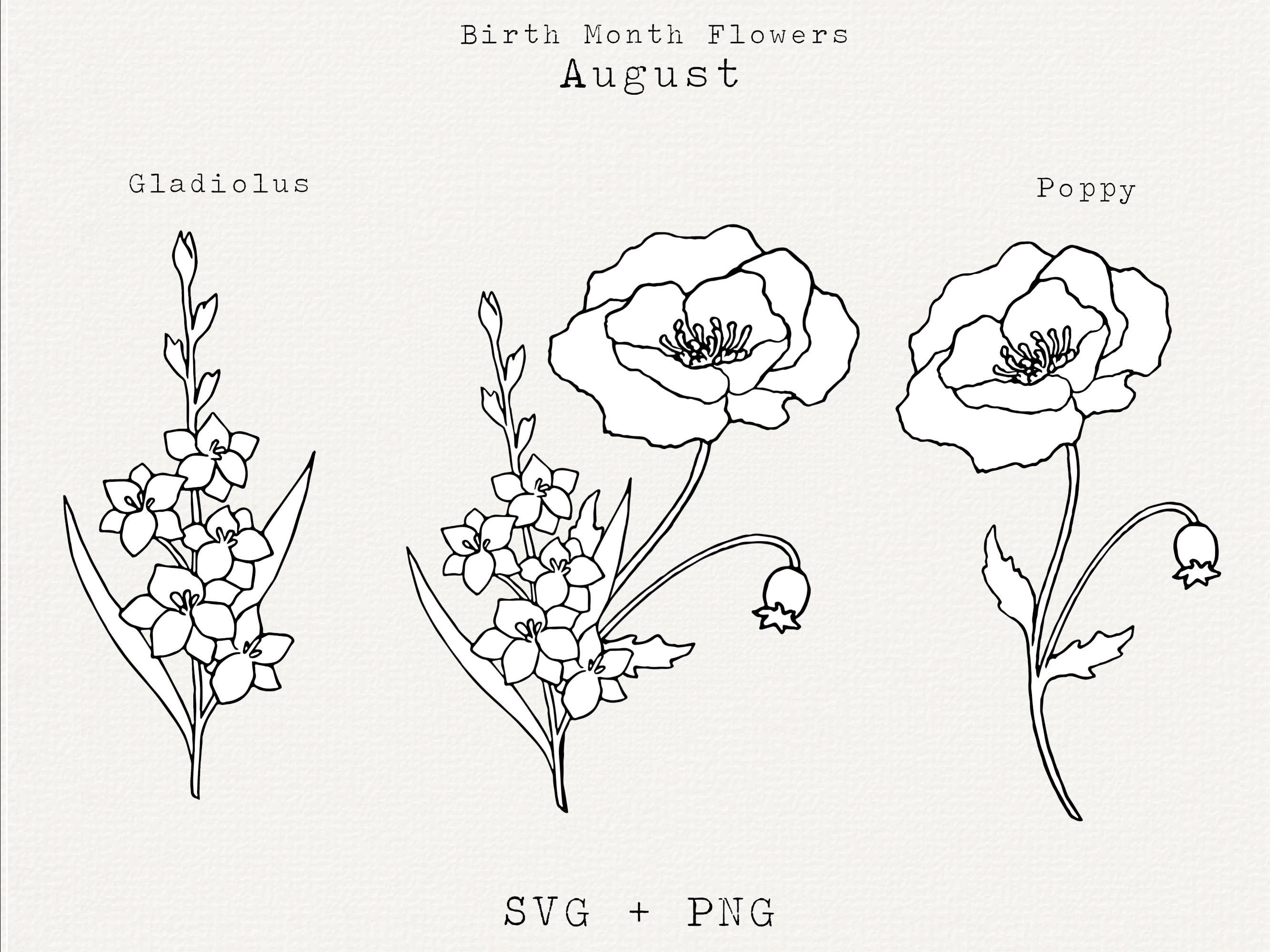 August Birth Month Flower Tattoo