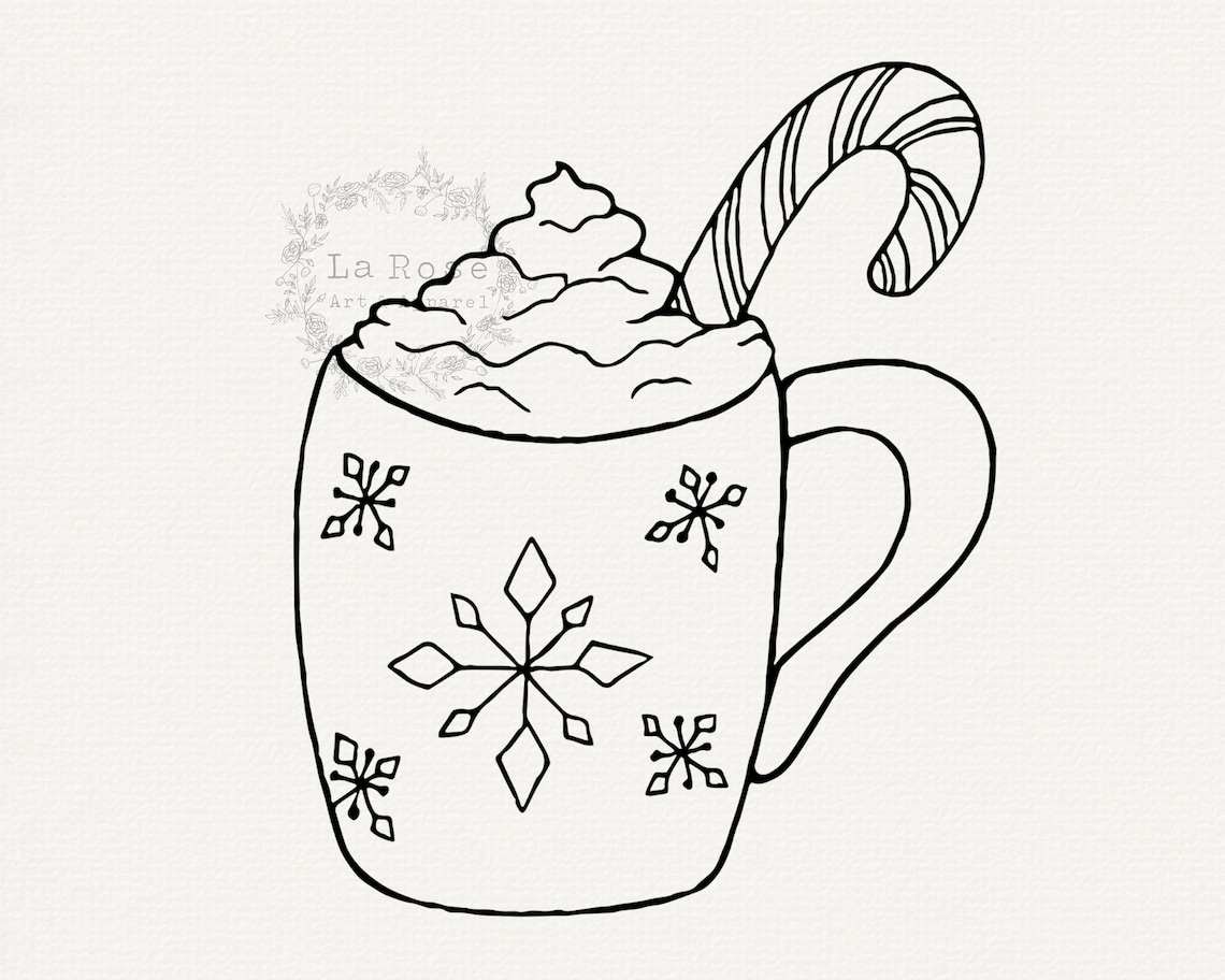 Christmas Line Art SVG Bundle Christmas Doodle Clip Art Hand | Etsy