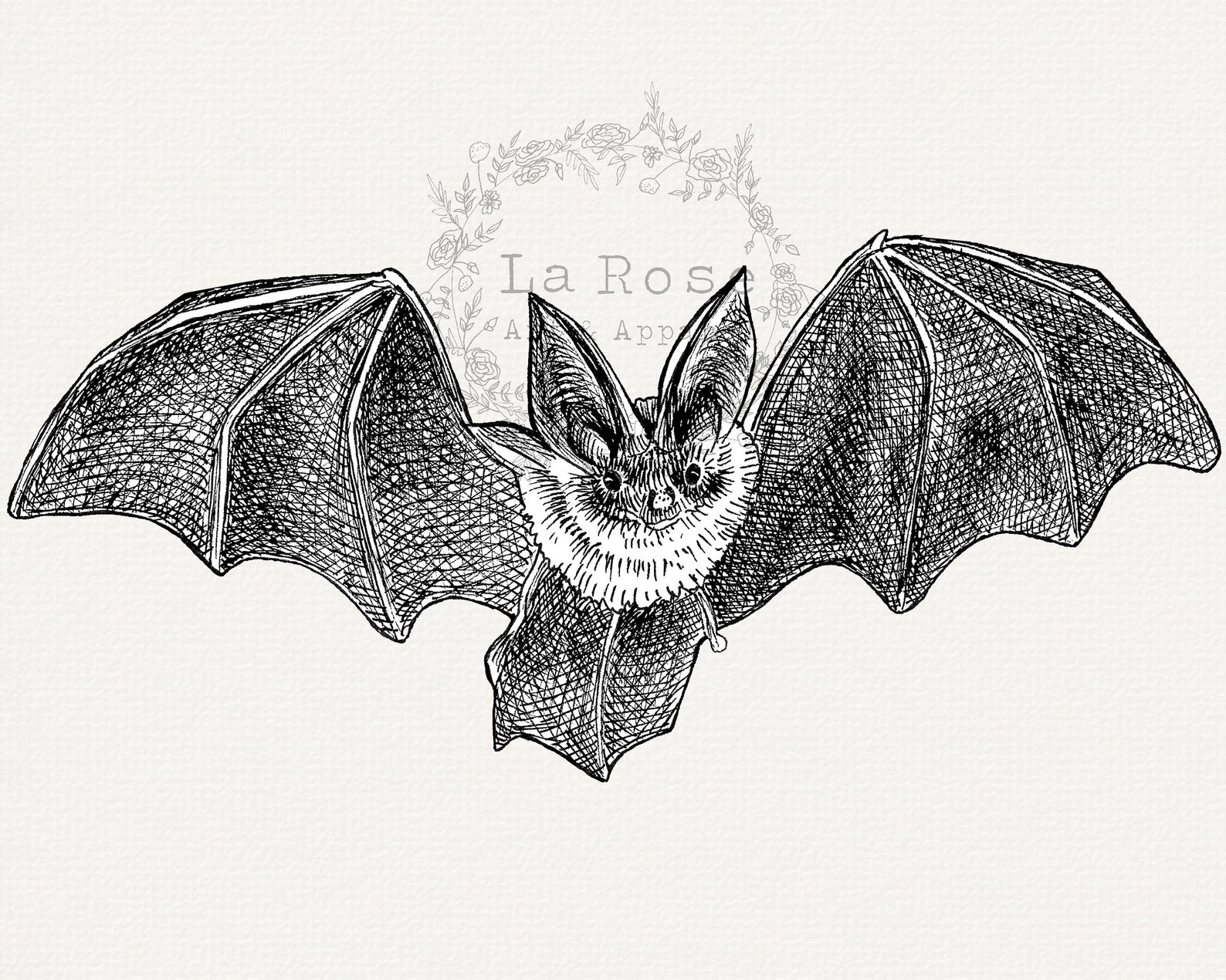 Bat Clip Art Spooky Bats Clipart Bat Illustration Instant | Etsy