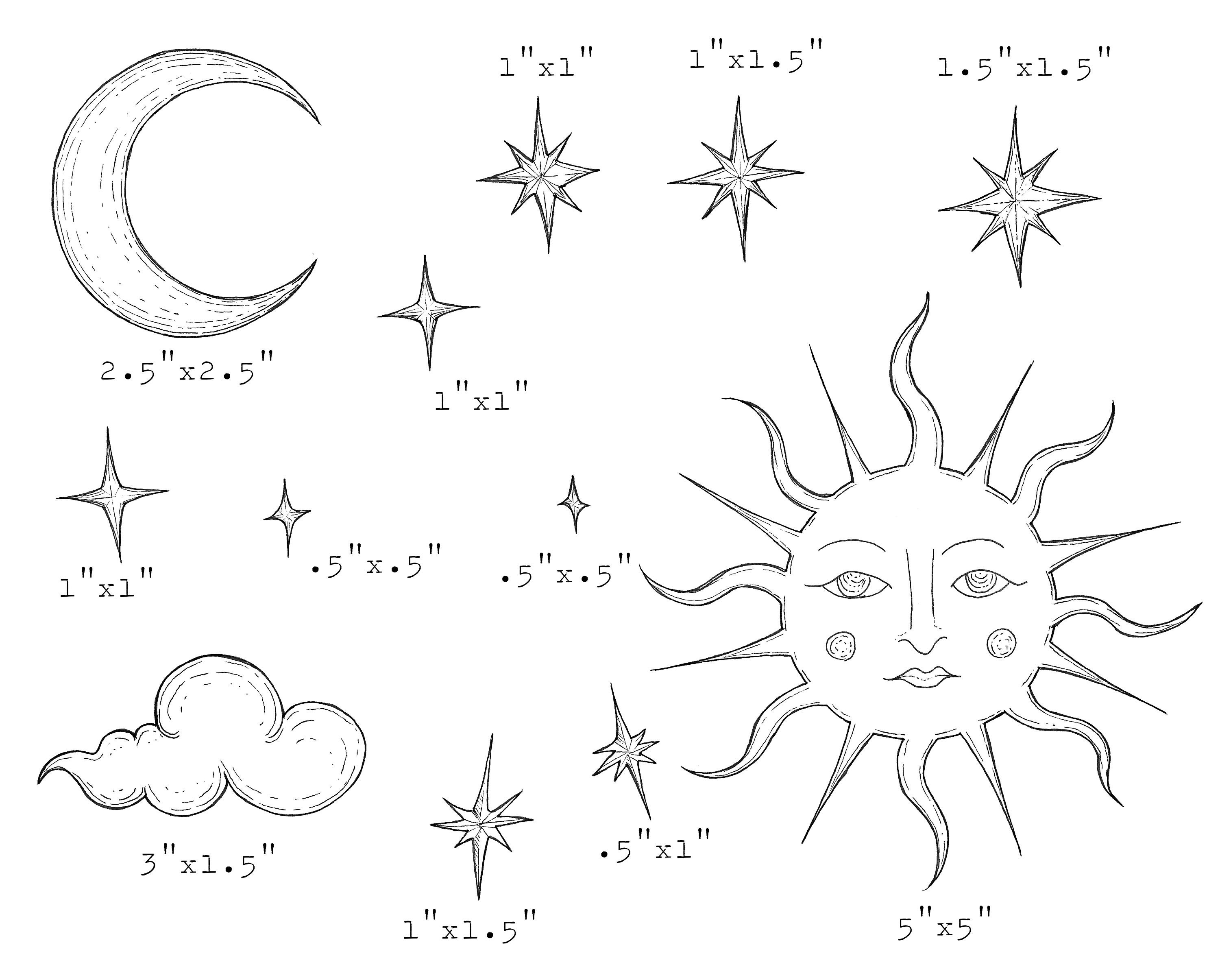 Celestial Clip Art Sun Moons Stars PNG for Commercial Use - Etsy Canada