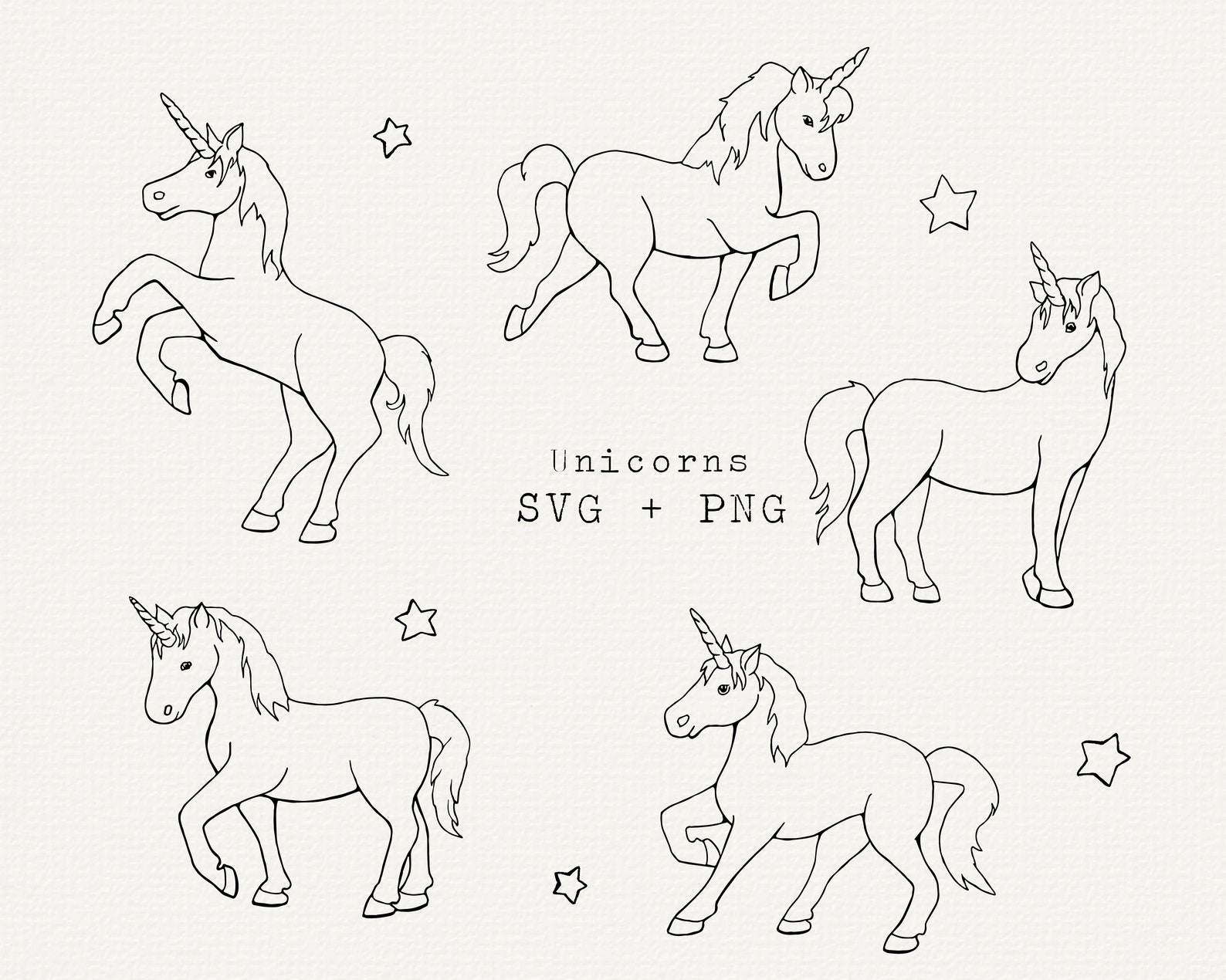 Unicorn SVG Bundle Hand Drawn Unicorn Clipart Unicorn PNG - Etsy