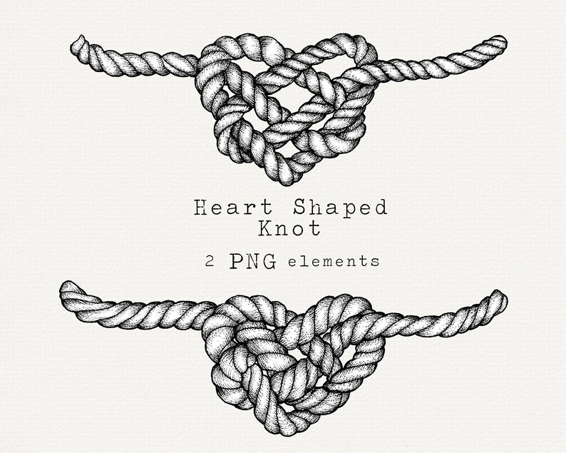 Heart Shaped Knot PNG Love Knot Clip Art for Wedding - Etsy