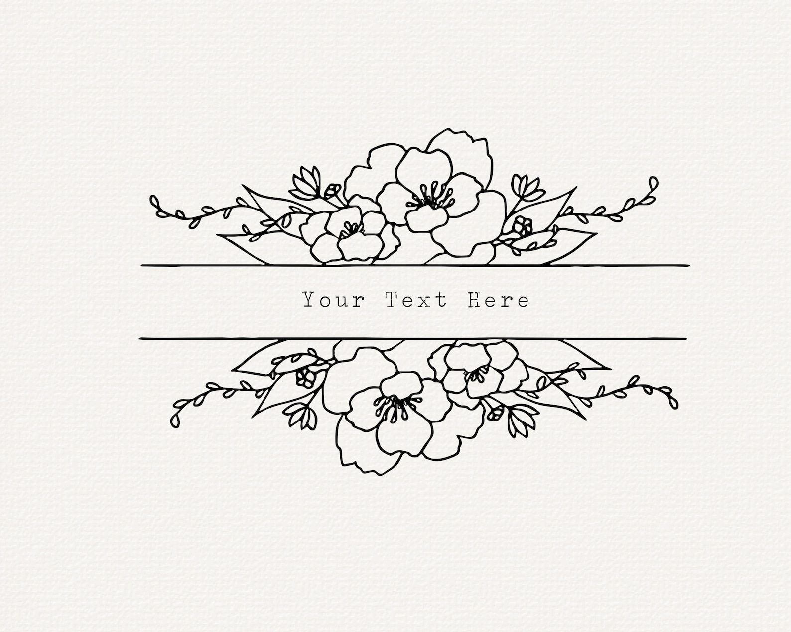 Botanical Border SVG Bundle Split Floral Frame SVG - Etsy