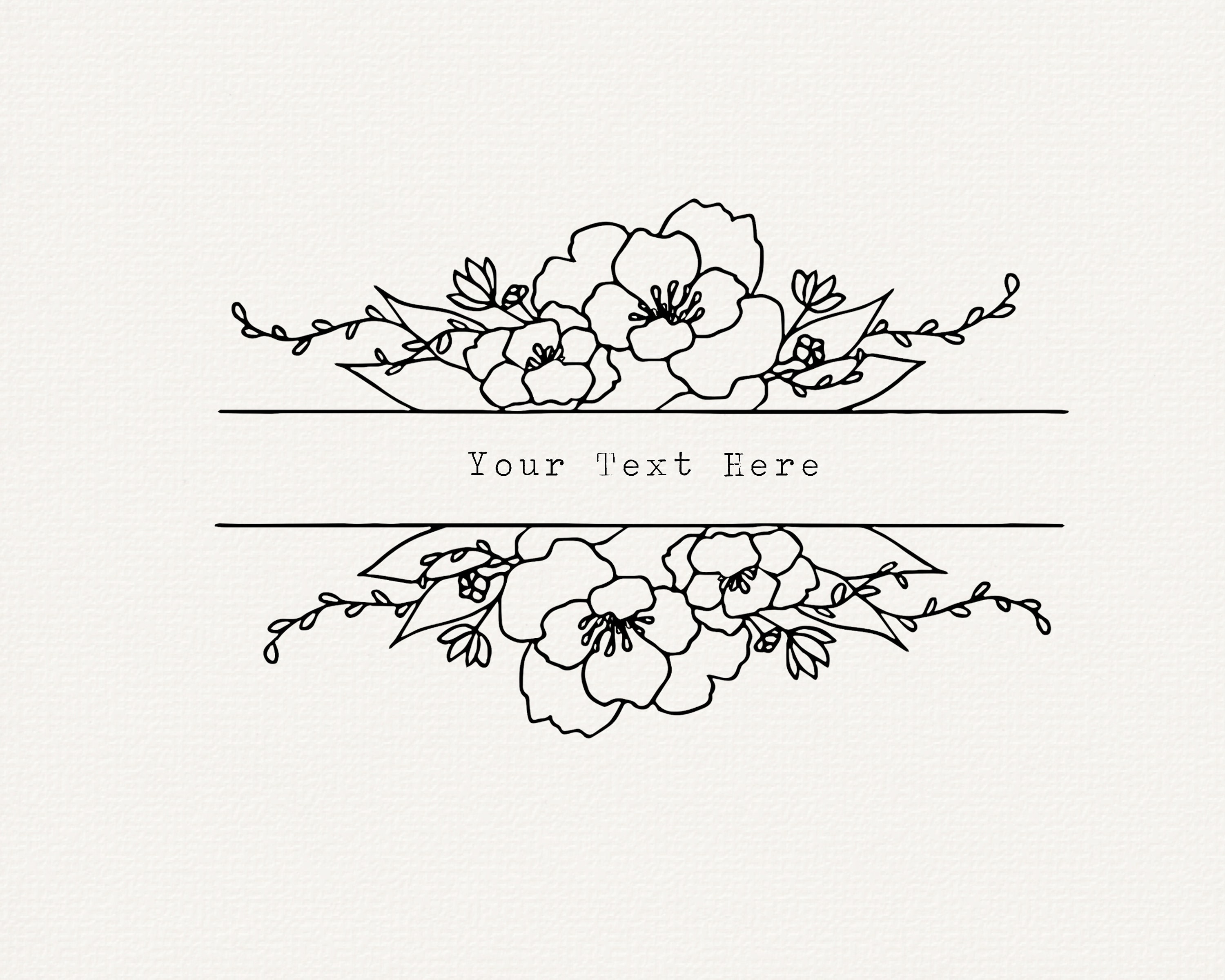 Botanical Border SVG Bundle Split Floral Frame SVG - Etsy