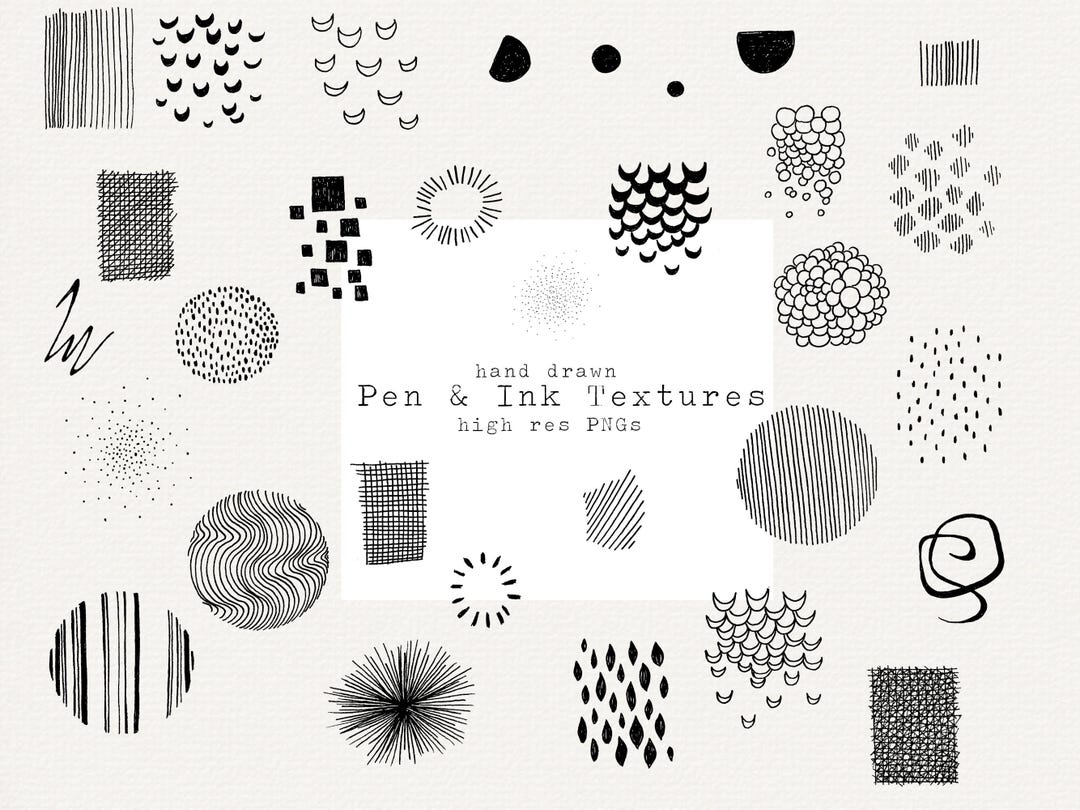 Hand Drawn Abstract Shape Clip Art, Abstract Boho Clipart, Pen and Ink ...