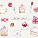 Valentines Day Treats Clipart, Watercolor Clip Art, Valentines Candy ...