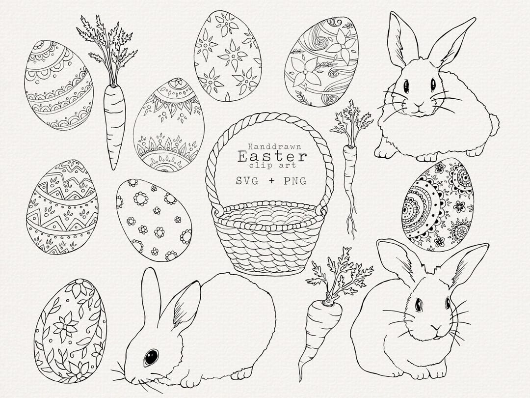 Easter Clipart, Easter Bunny Svg, Easter Eggs Svg, Easter Egg Graphics ...