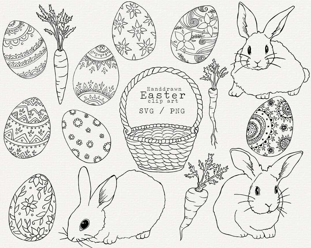 Easter Clipart, Easter Bunny Svg, Easter Eggs Svg, Easter Egg Graphics ...