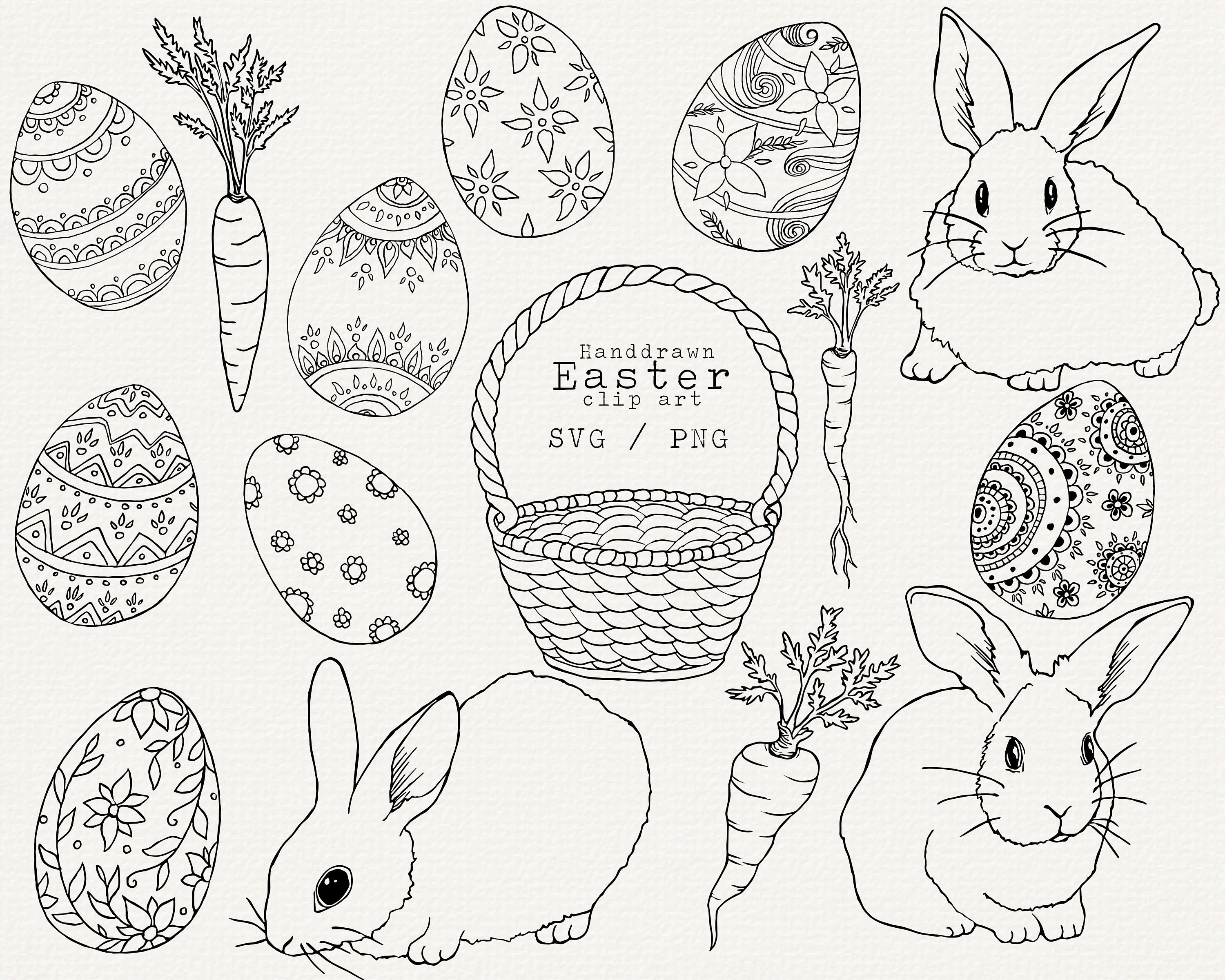 Easter Clipart Easter Bunny Svg Easter Eggs Svg Easter Egg - Etsy Canada