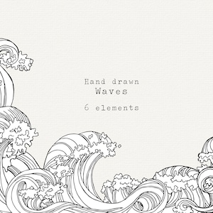 Wave SVG, Ocean Clipart, Wave Line Art Digital Download, Hand Drawn ...