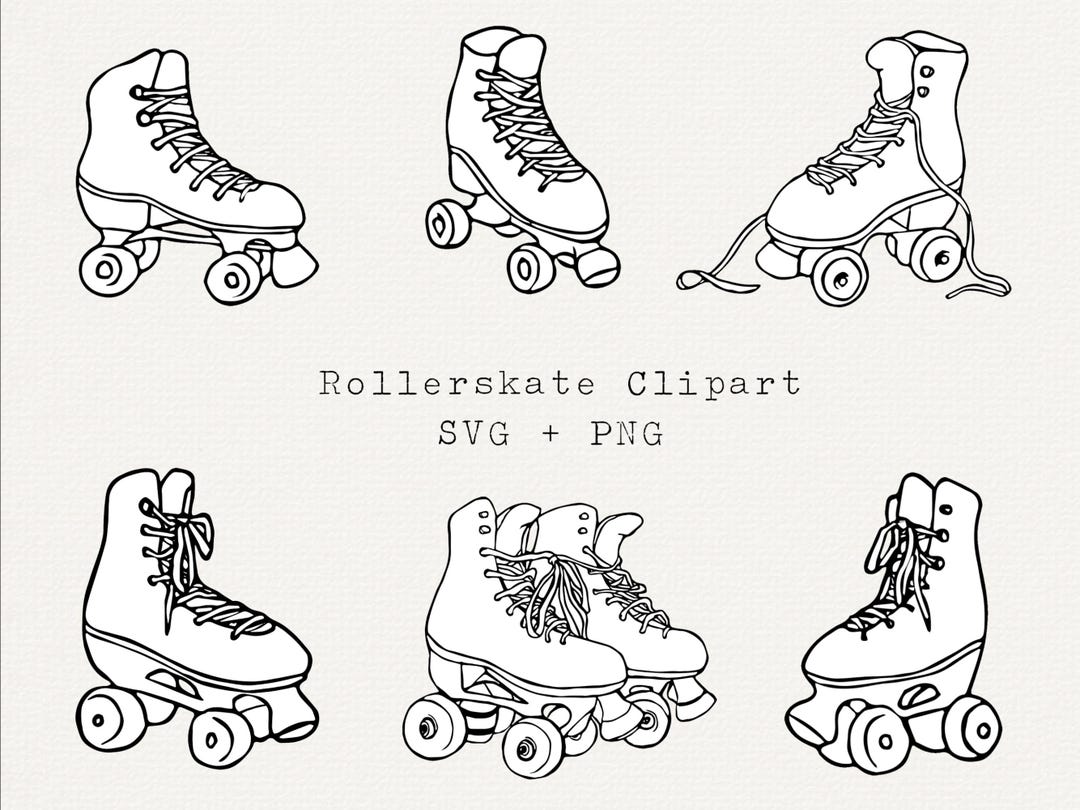 Roller Skates SVG, Roller Skate Clipart, Vintage Roller Skates Graphics ...