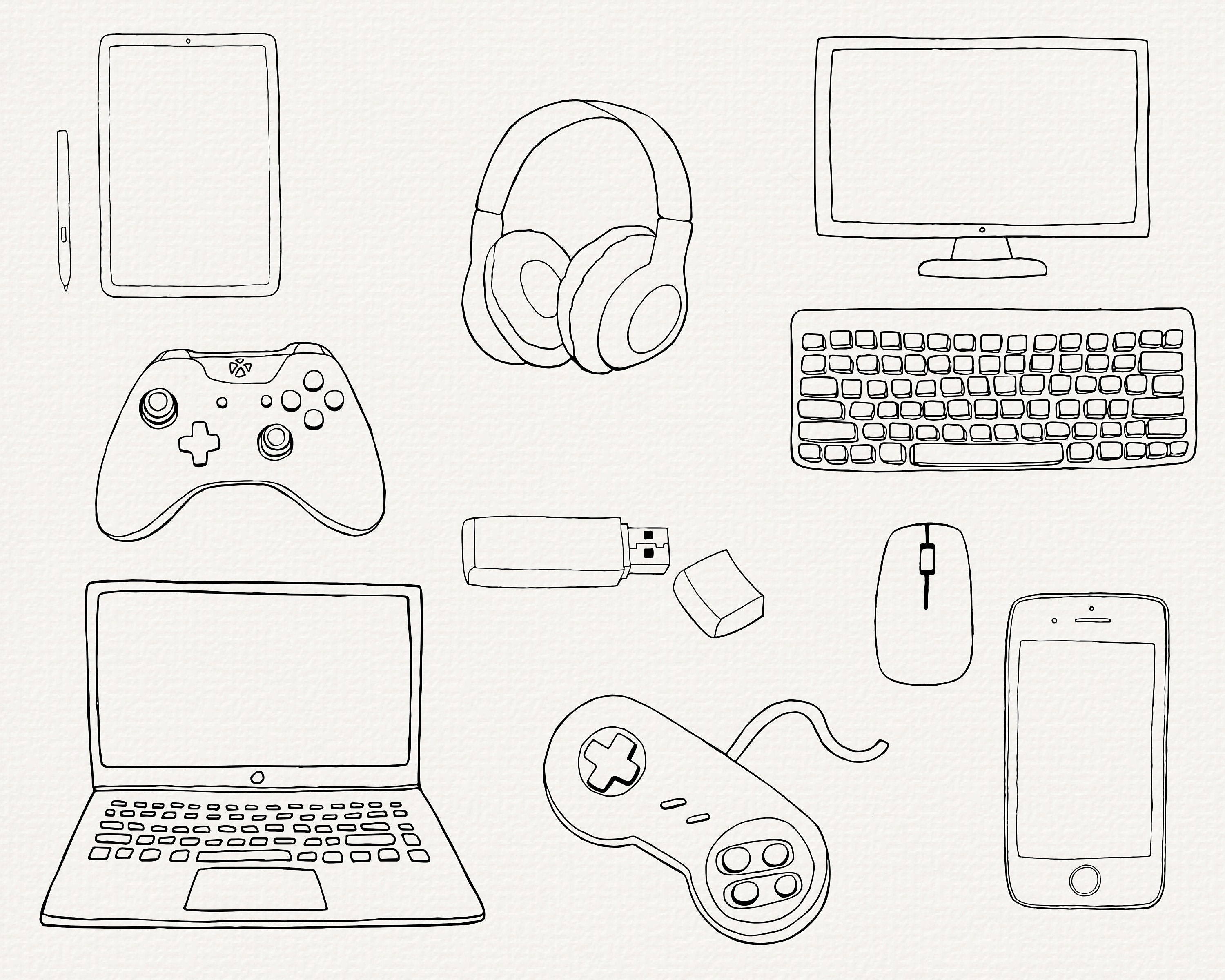 Technology SVG Bundle Smart Phone Laptop Video Game Simple - Etsy