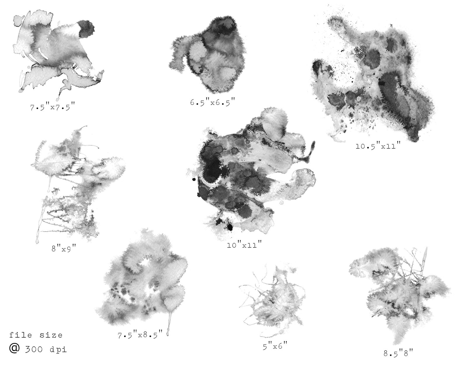 Wet Ink Texture Clip Art Hand Painted Texture PNG Artistic | Etsy