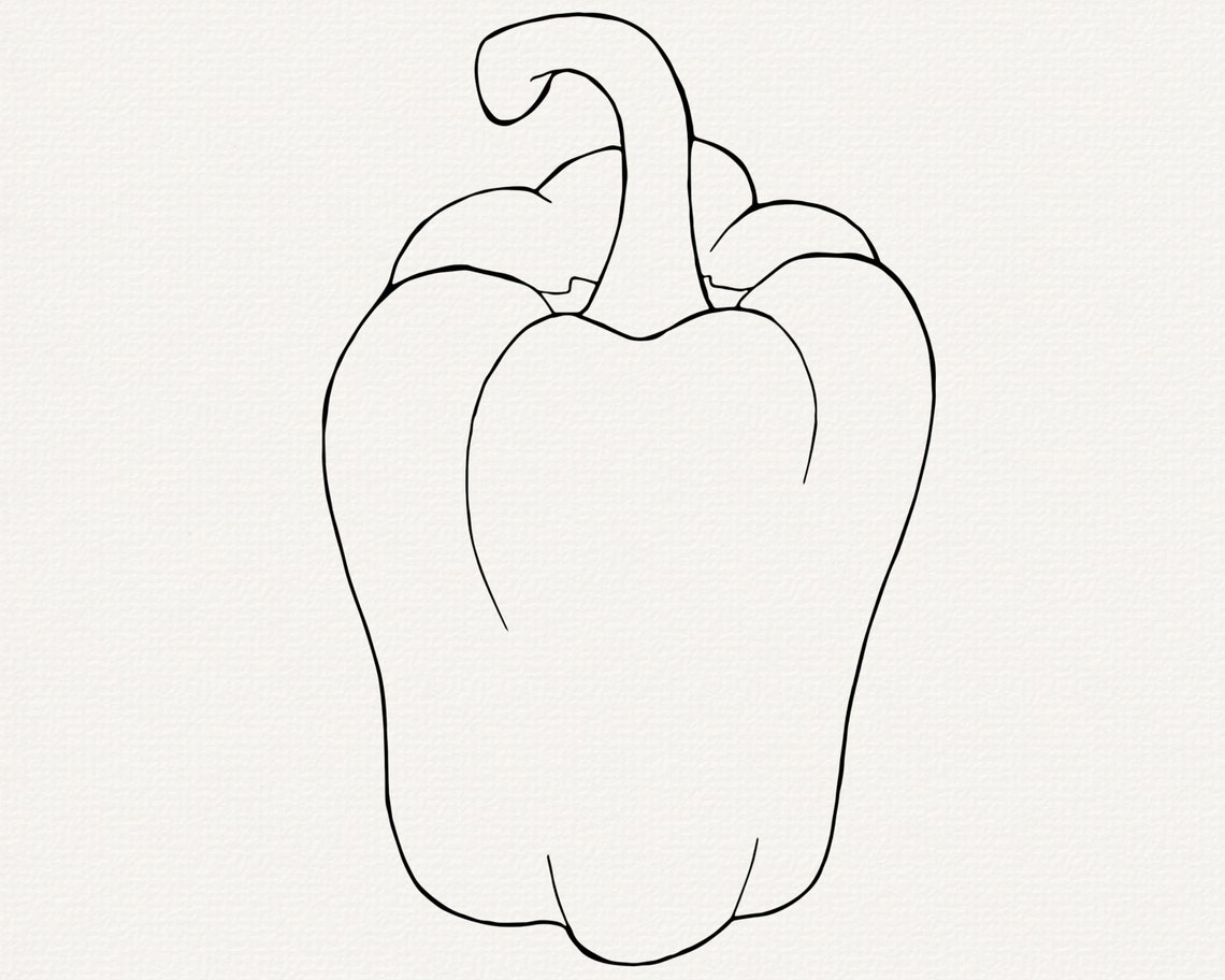 Bell Pepper SVG, Illustration for Commercial Use, Cut File for Cricut ...