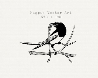 Craft Supplies & Tools Clip Art & Image Files Two for Joy Magpie Bird ...