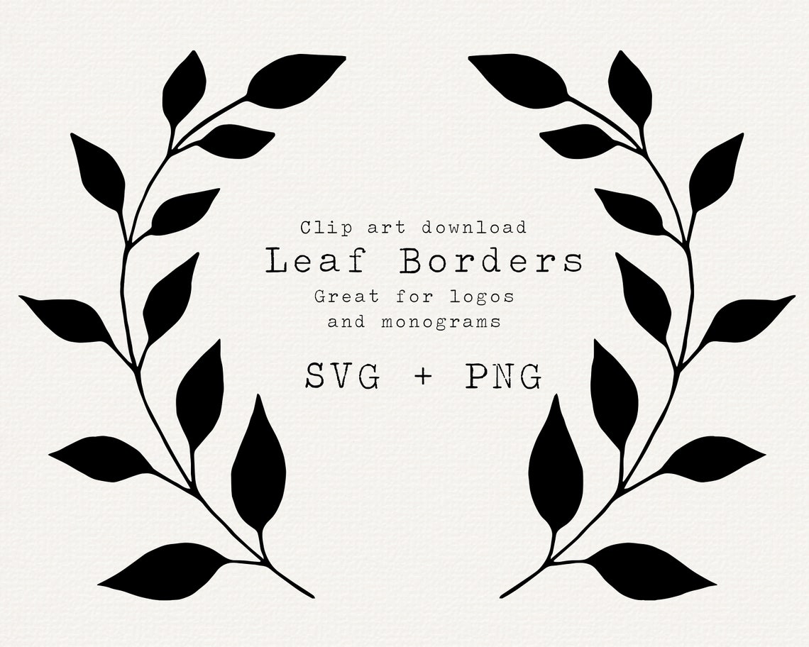Leaf Border SVG Frame Clip Art Design Elements for - Etsy