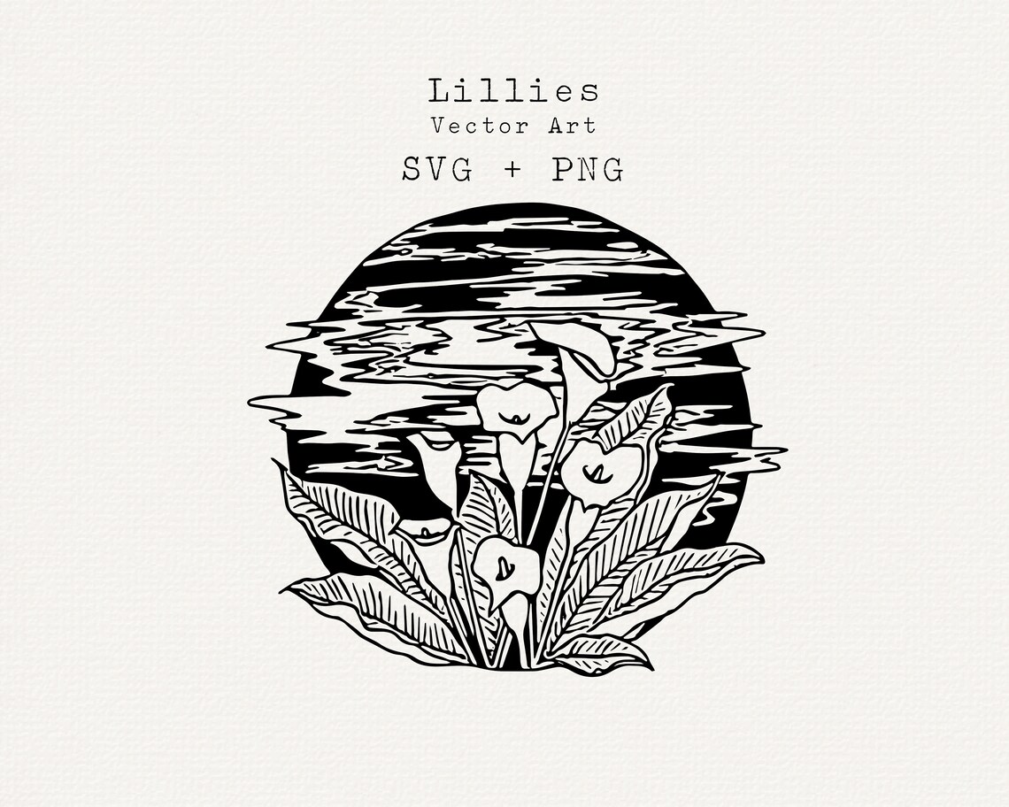 Lillies SVG Lily Vector Art for DIY Cardmaking Cricut - Etsy