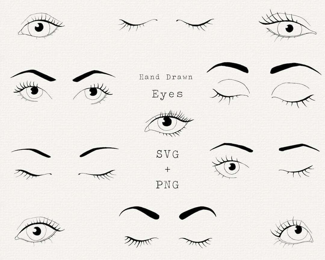 Eyes SVG, Eye SVG, Hand Drawn Eye Line Art Clipart, Beautiful Eyes ...