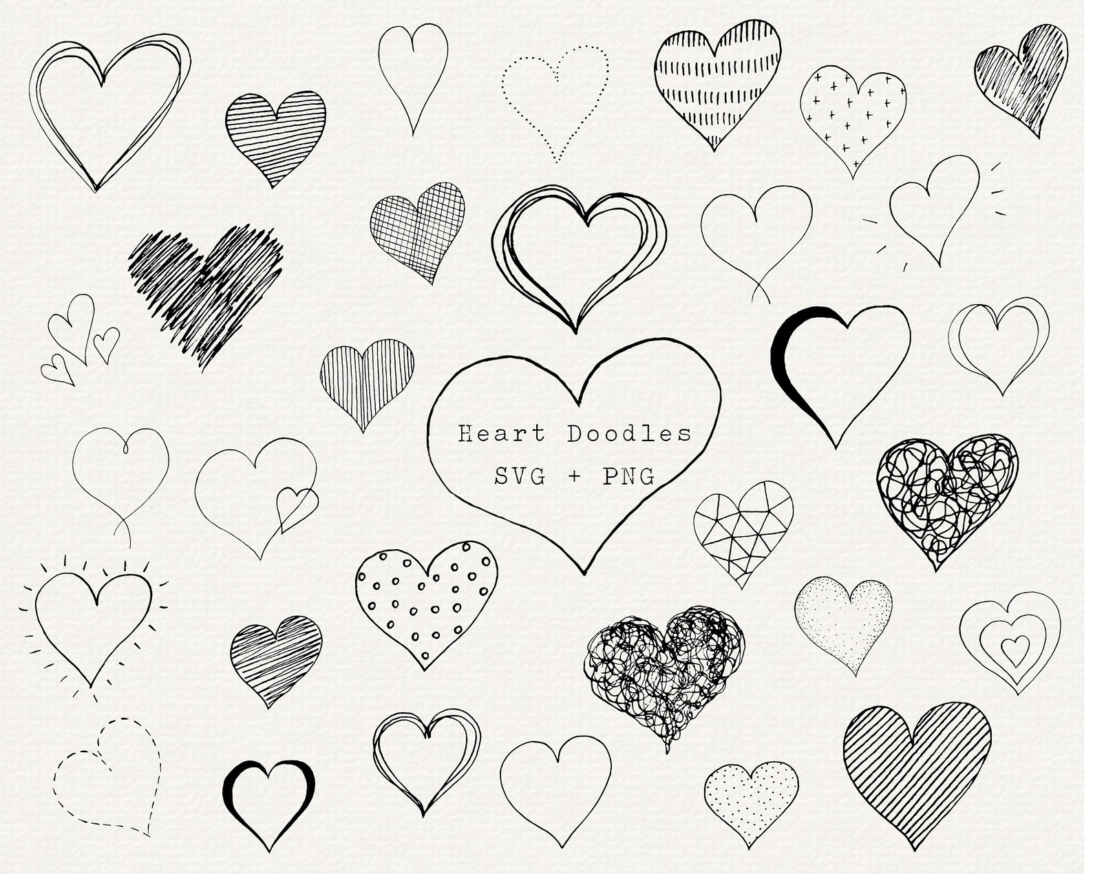 Heart Doodle SVG Bundle Hand Drawn Heart Vector Clip Art - Etsy Canada