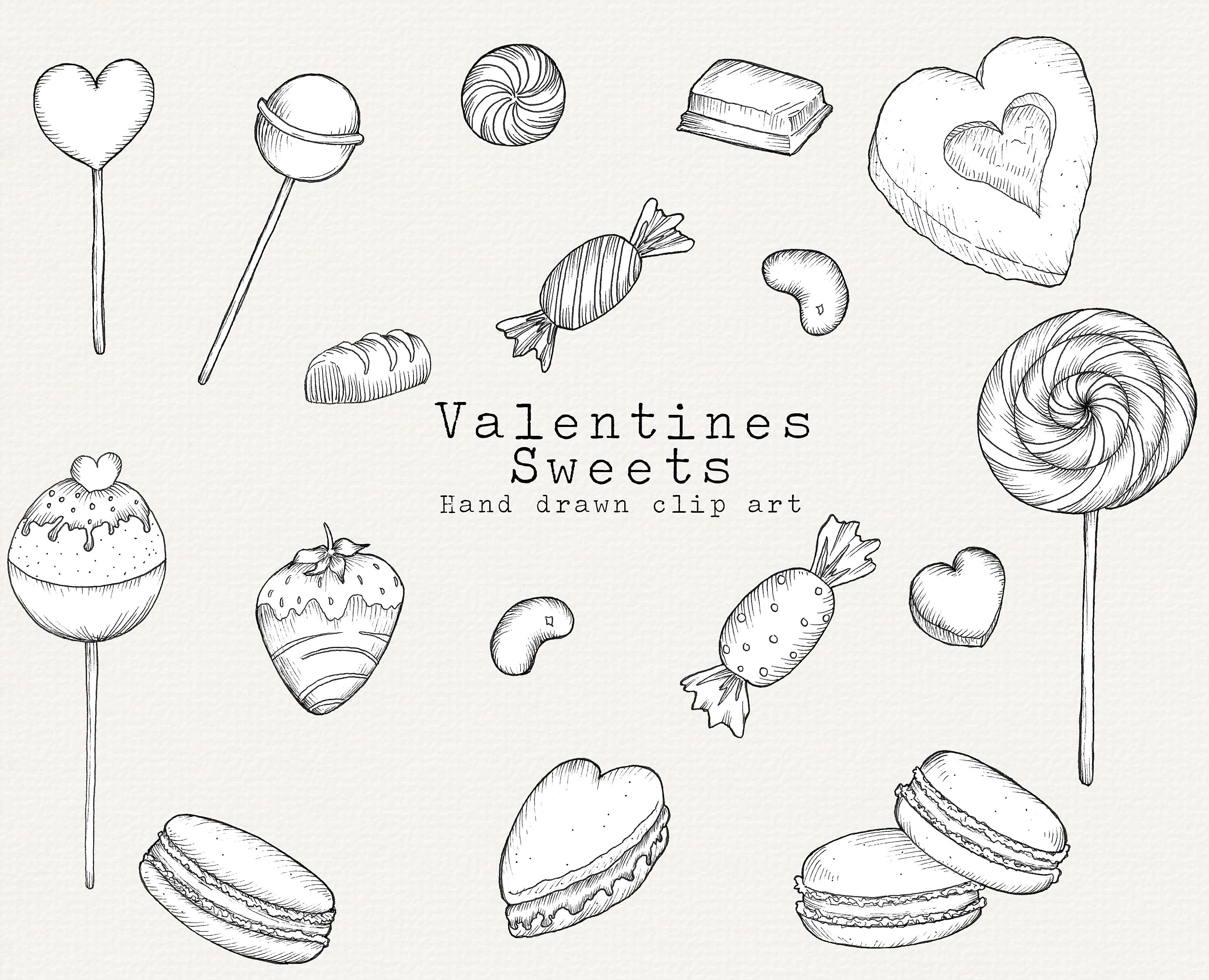 Valentines Day Clip Art Valentines Sweets Clipart Cookies - Etsy