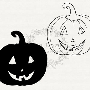 Jack O Lantern SVG, Pumpkin Clip Art, Jack O' Lantern Silhouette, Hand ...