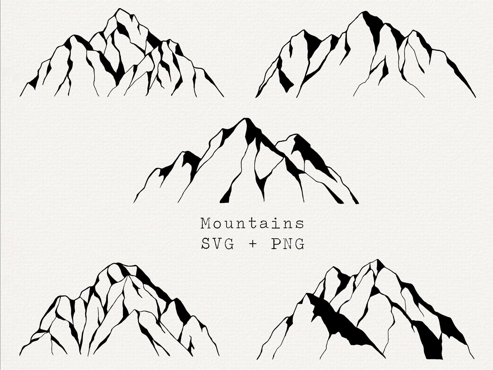 Mountain SVG Bundle, Peaks Clipart, Vector Cut Files for Cricut, PNG ...