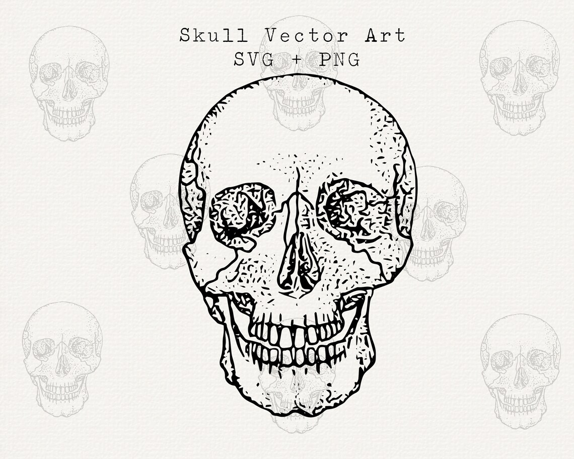 Skull SVG Hand Drawn Skull Vector Art Skull Graphics Skull - Etsy