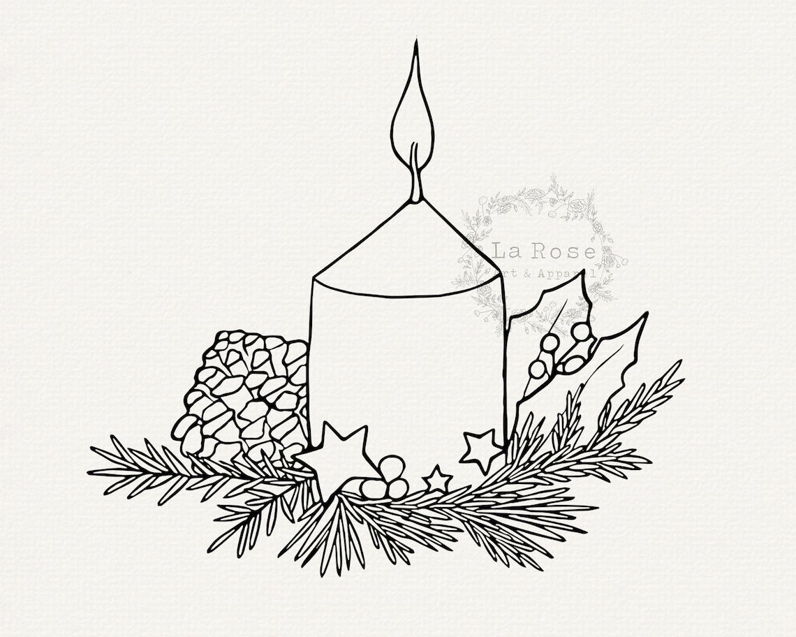 Christmas Line Art SVG Bundle Christmas Doodle Clip Art Hand | Etsy