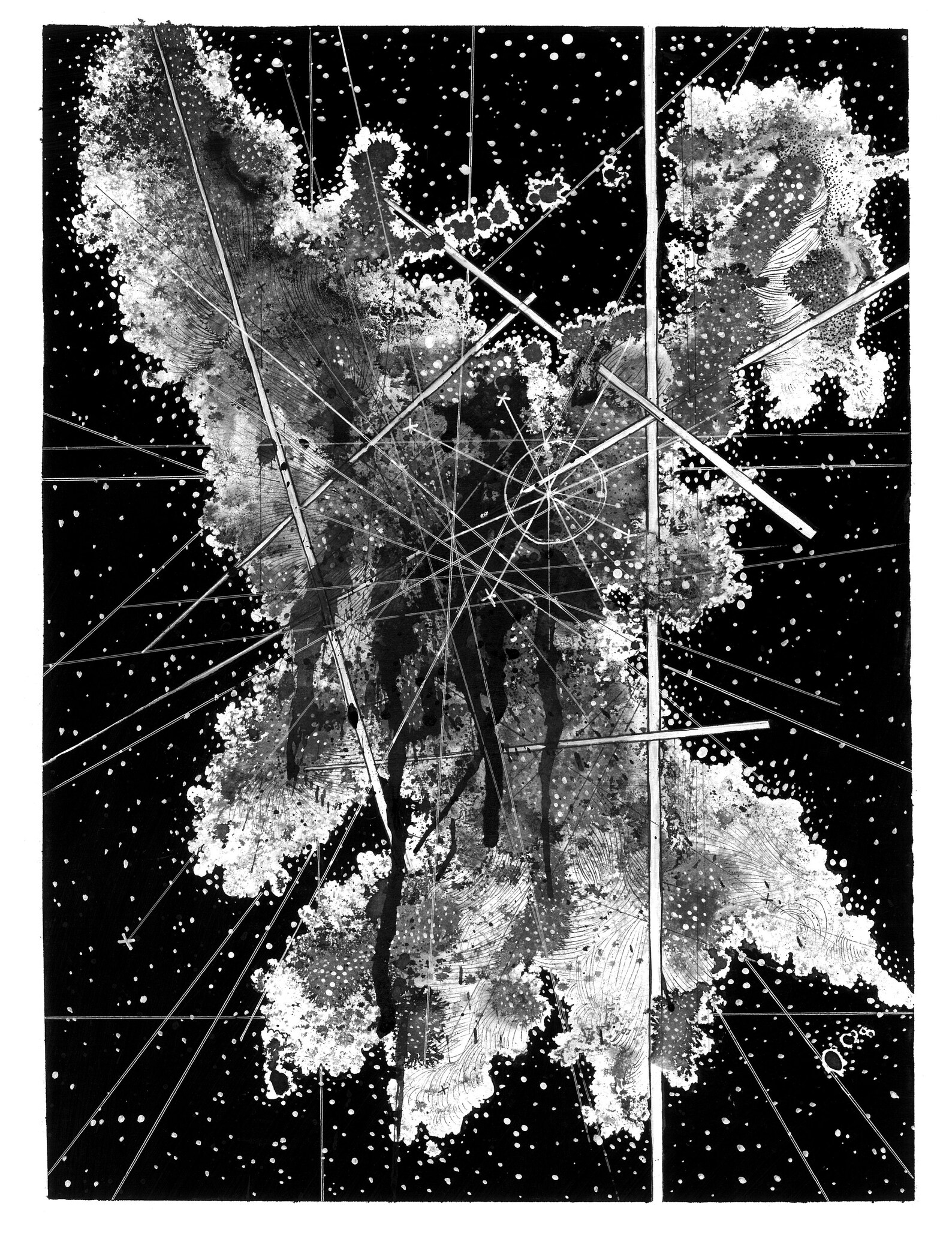 Abstract Space Drawing Printable Digital Download Black and - Etsy