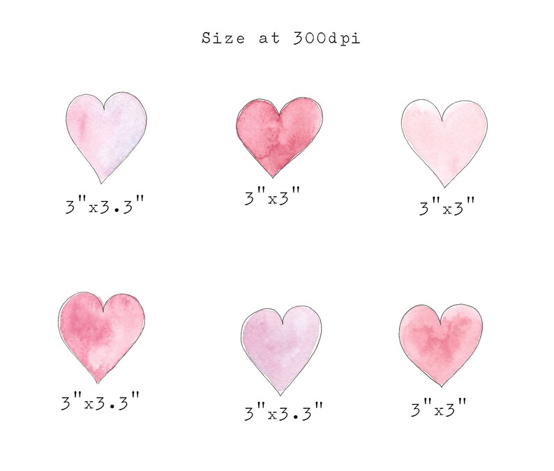 Watercolor Hearts Clip Art Watercolor Hearts Clipart Hand | Etsy