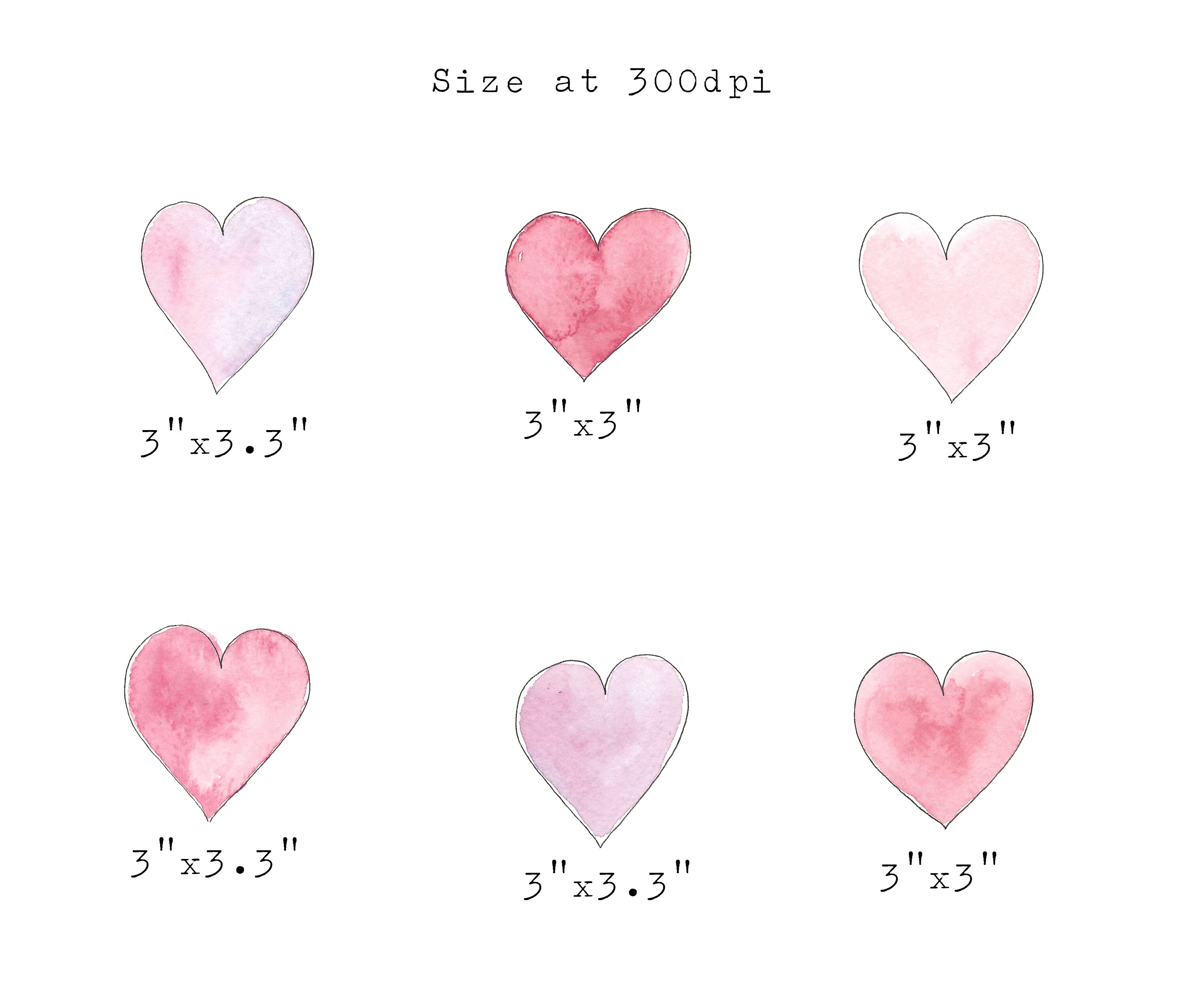 Watercolor Hearts Clip Art Watercolor Hearts Clipart Hand - Etsy