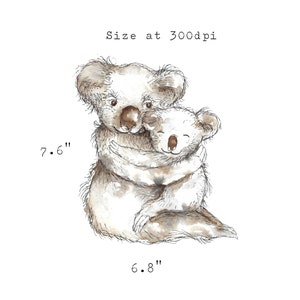 Cute Koala Clipart, Watercolor Koala Clip Art, Hand Painted Koala, Mom ...