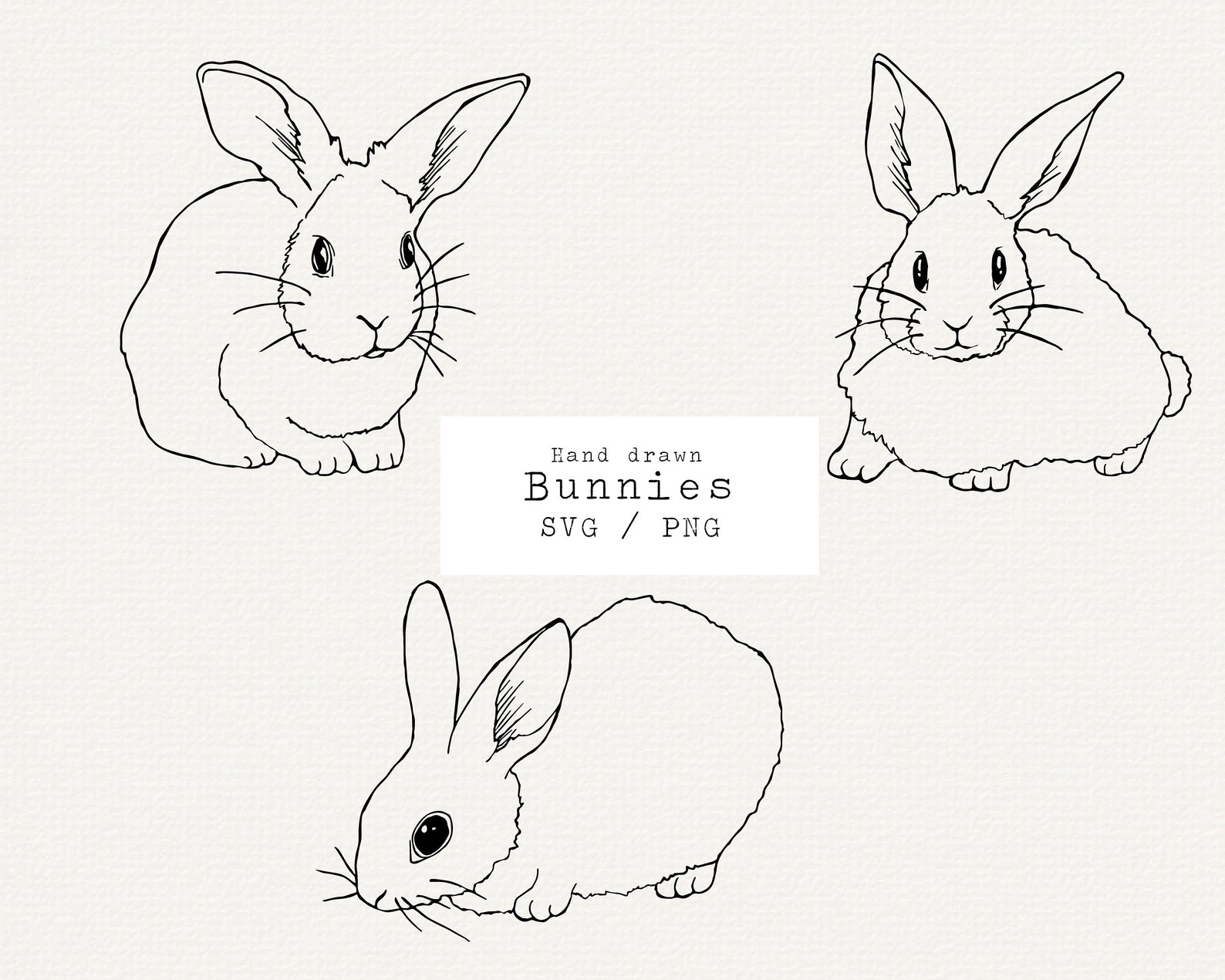 Easter Bunny Clipart Bunny SVG Modern Line Drawing Bunny | Etsy