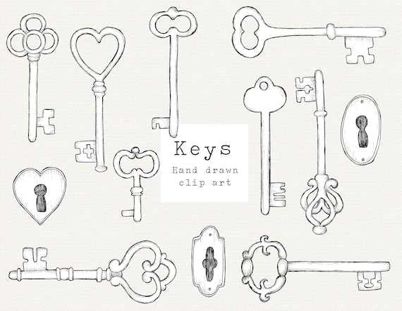 Antique Skeleton Key Clipart