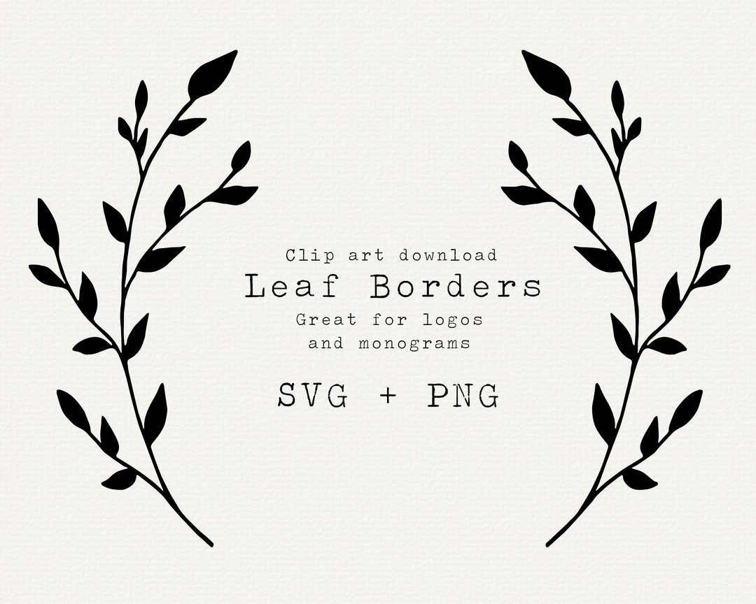Black And White Leaf Border Clipart