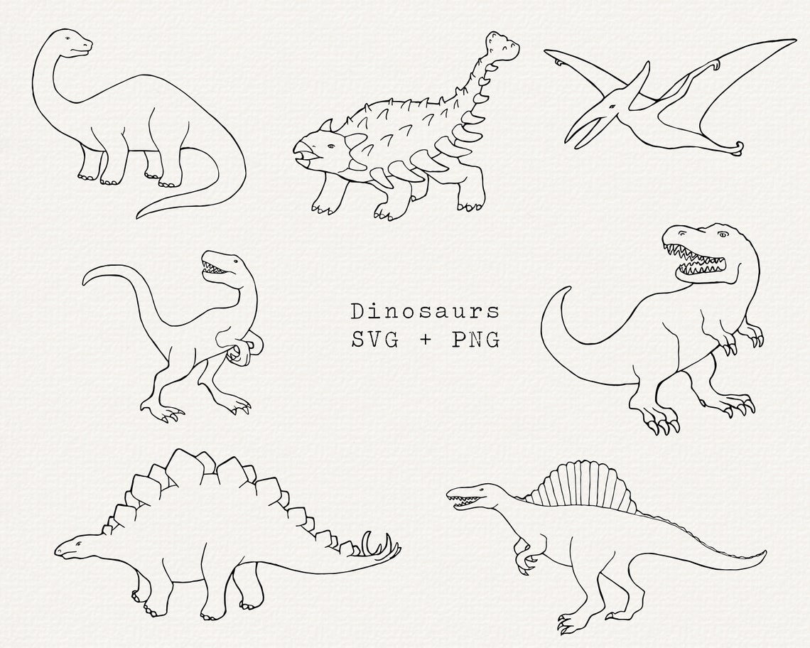 Dinosaur SVG Bundle Dinosaur Vector Clipart Dinosaur - Etsy