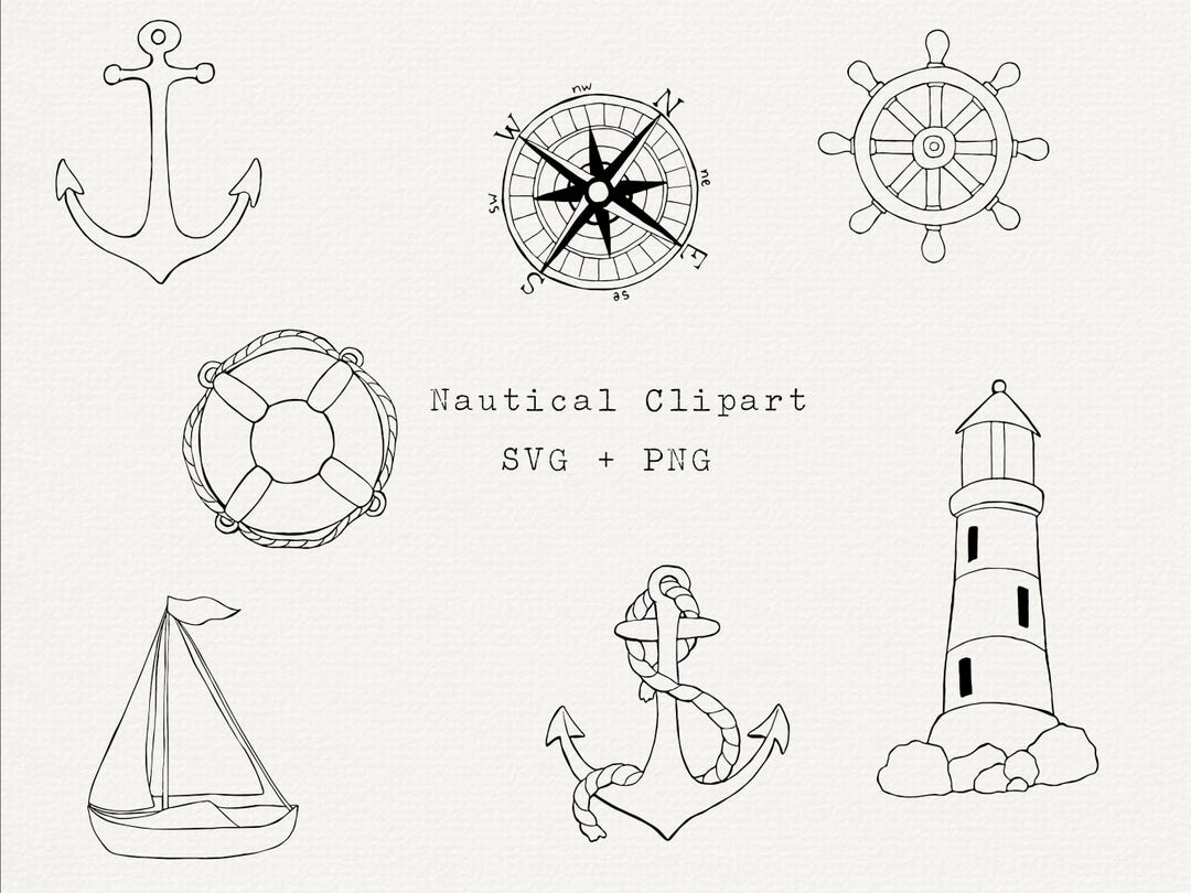 Nautical SVG, Nautical Clipart, Anchor SVG, Anchor Outline PNG ...
