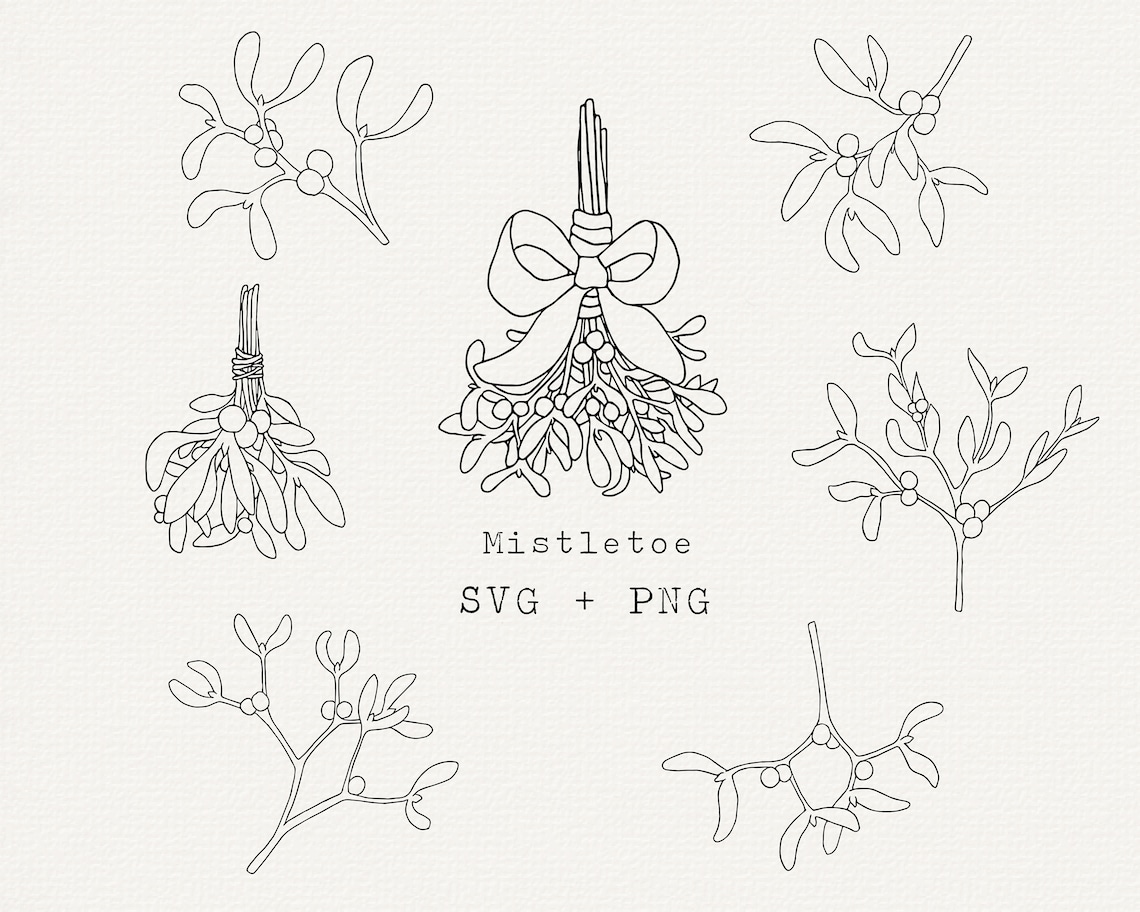 Mistletoe SVG Bundle Christmas Clip Art Cut File for Cricut | Etsy