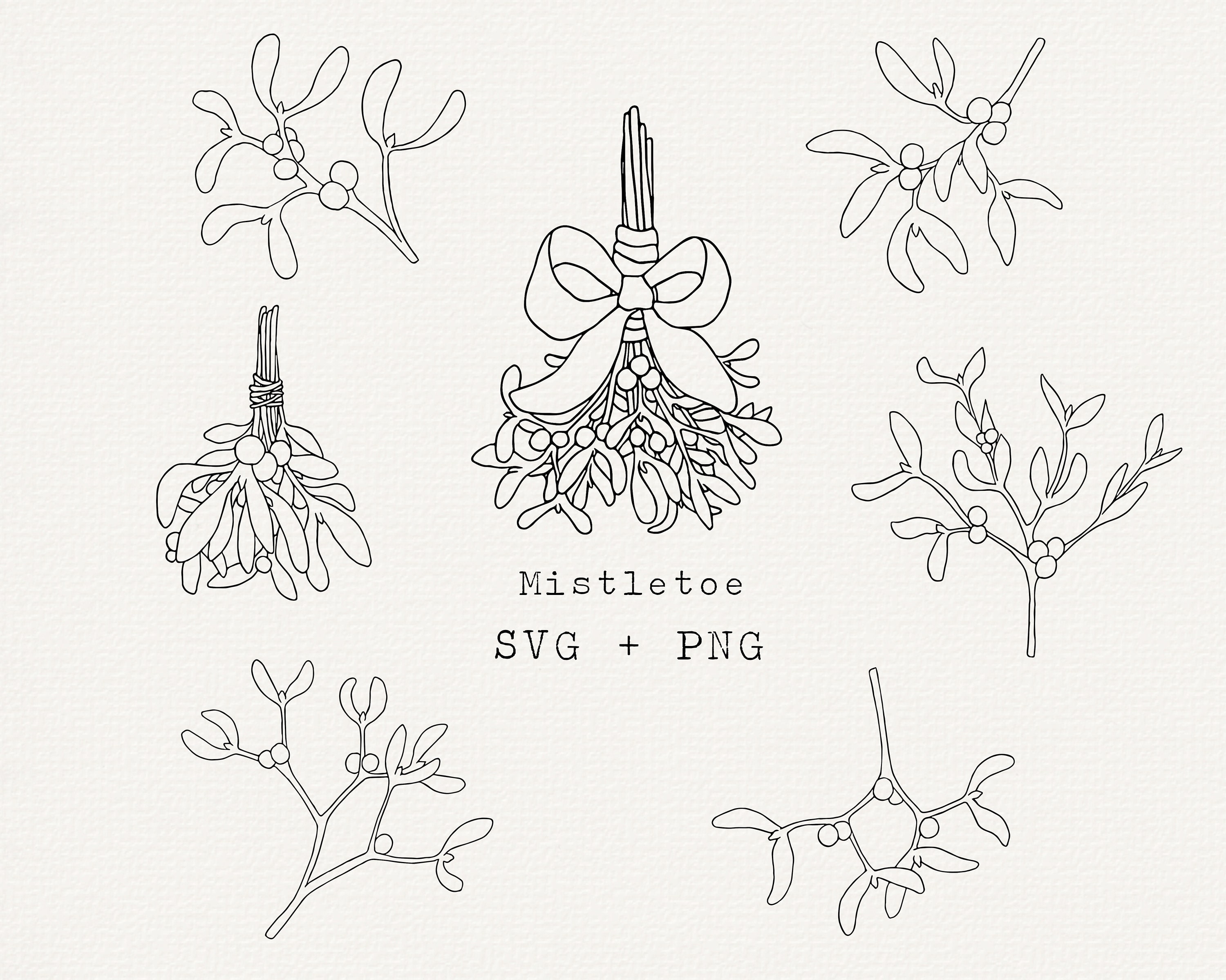 Mistletoe SVG Bundle Christmas Clip Art Cut File for Cricut | Etsy