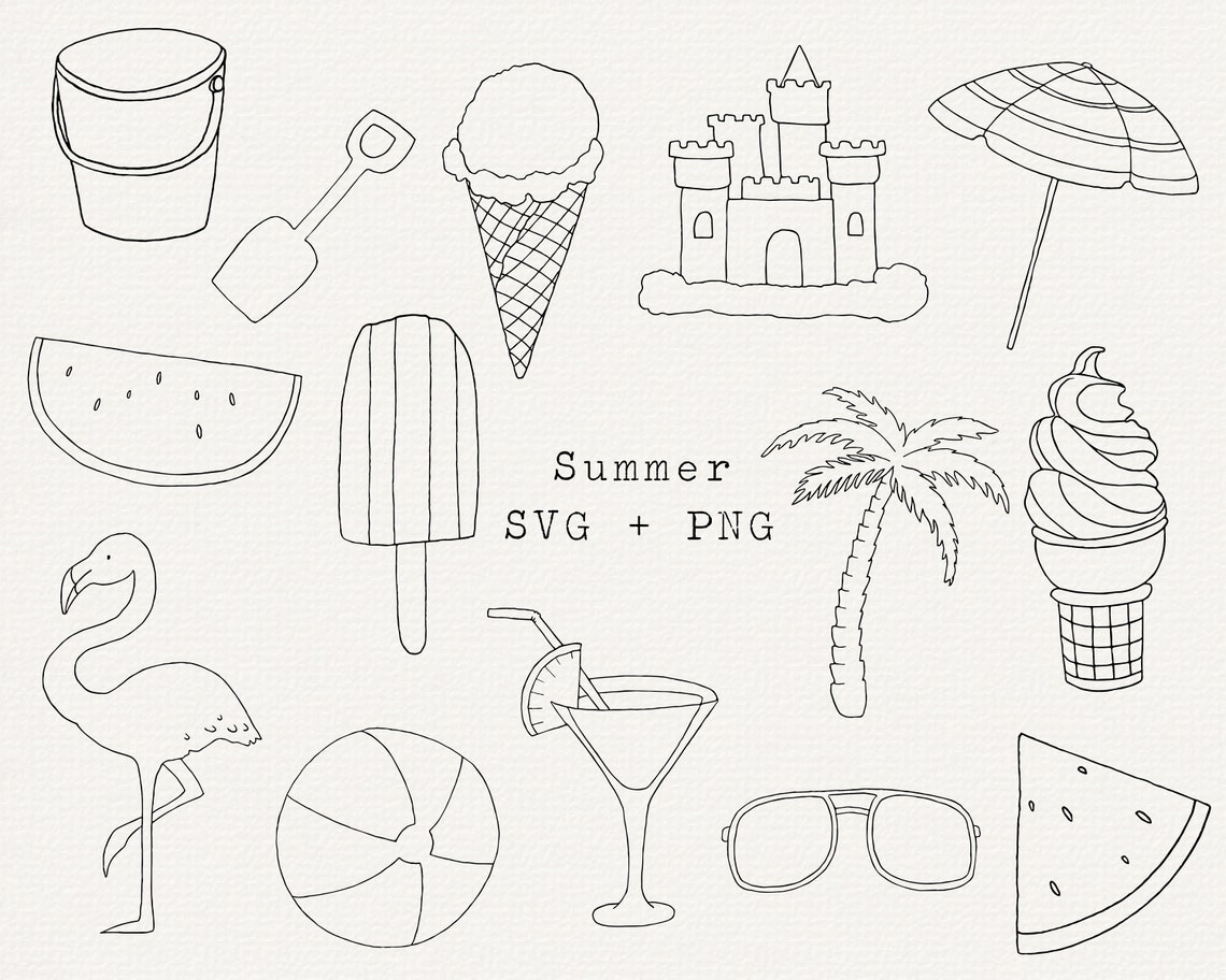 Summer SVG Bundle Beech Clipart Icecream Summer Treats SVG - Etsy Canada
