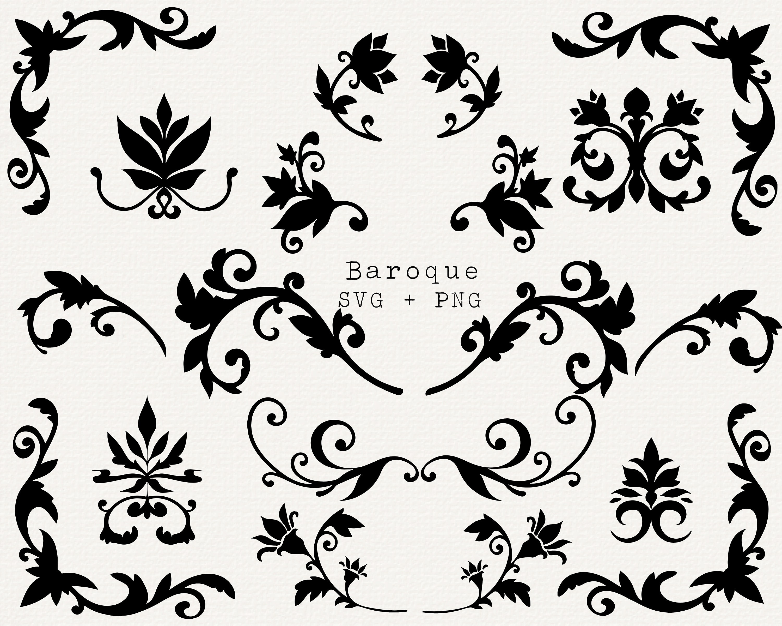 Baroque Floral Vector Pattern