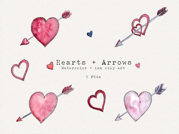 Pink Heart With Arrow Clip Art