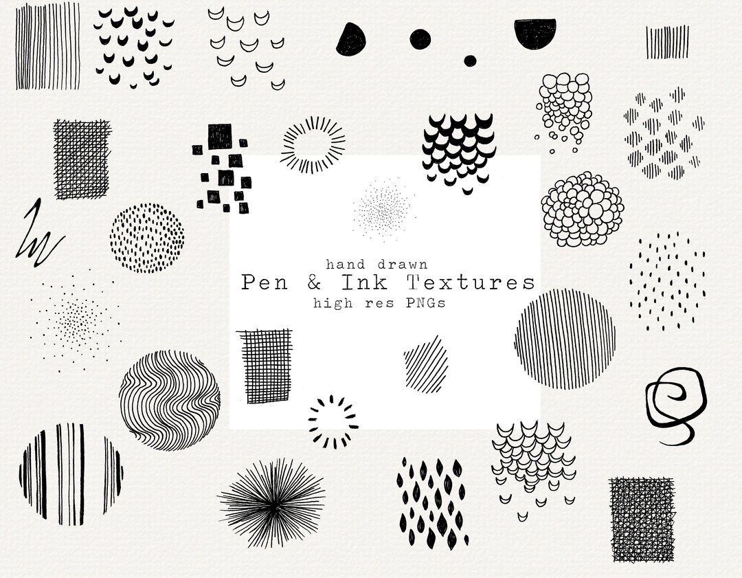 Hand Drawn Abstract Shape Clip Art, Abstract Boho Clipart, Pen and Ink ...