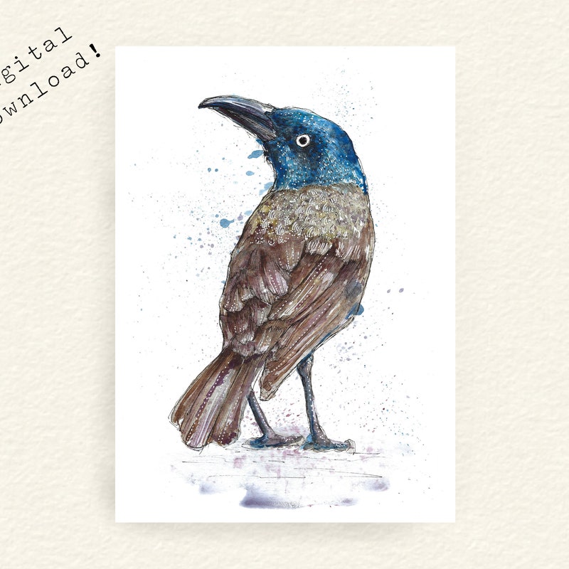 Grackle Painting - Etsy